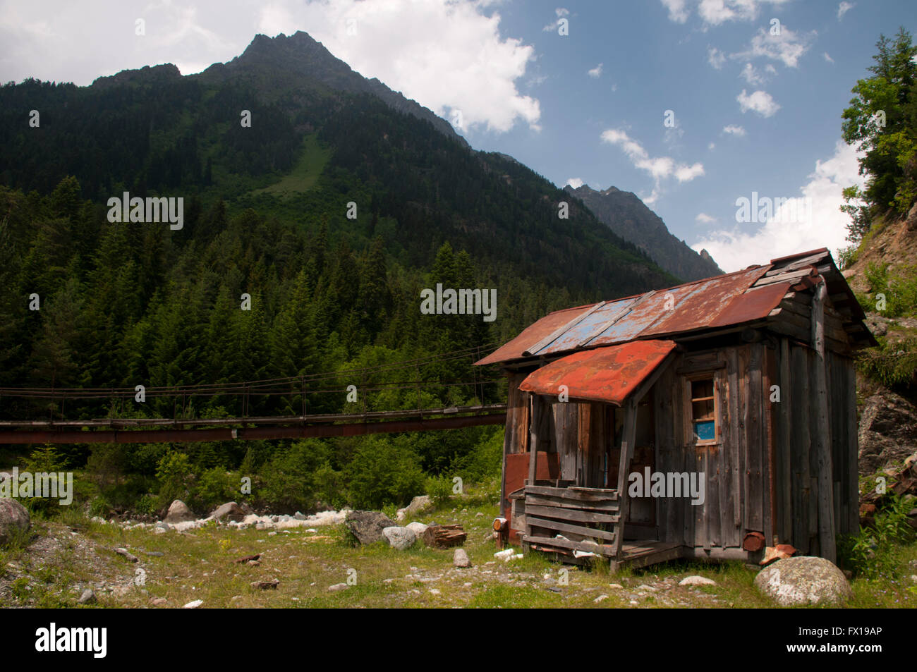 Old cottage in Caucasus mountain, Mestia, Georgia Stock Photo - Alamy
