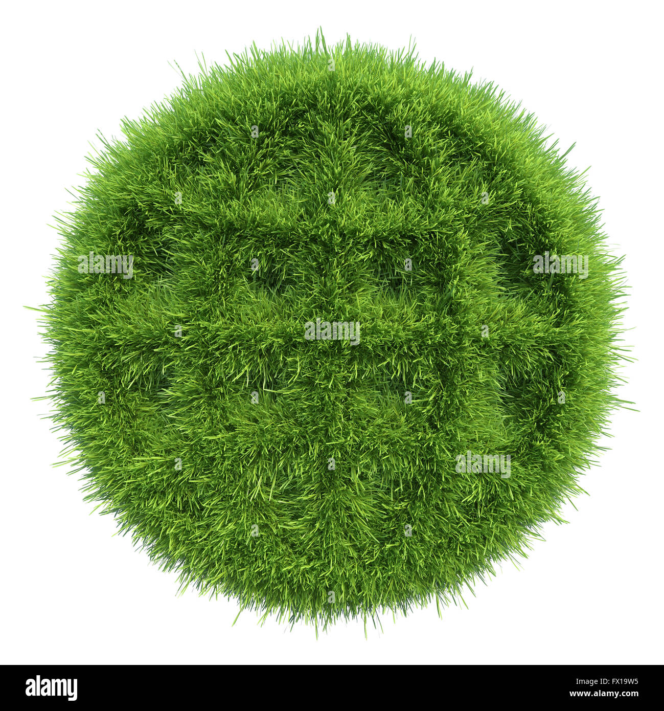 Green grass round shape on white background Stock Photo - Alamy