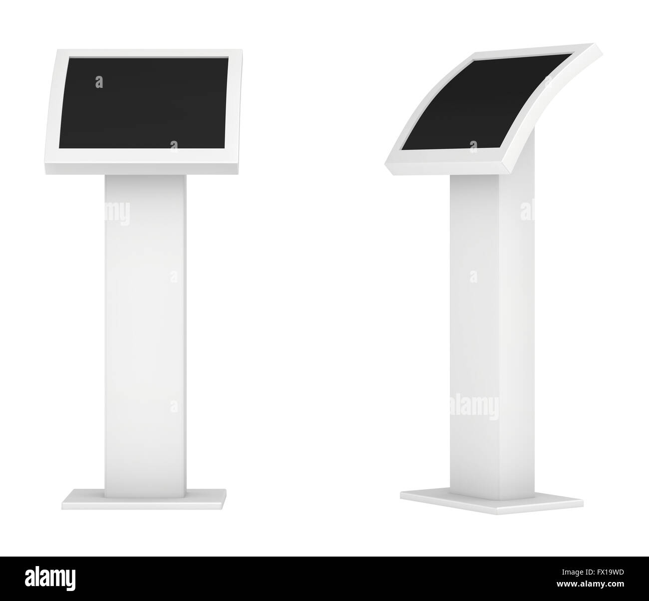 information kiosk. Information terminal. interactive kiosk on white ...