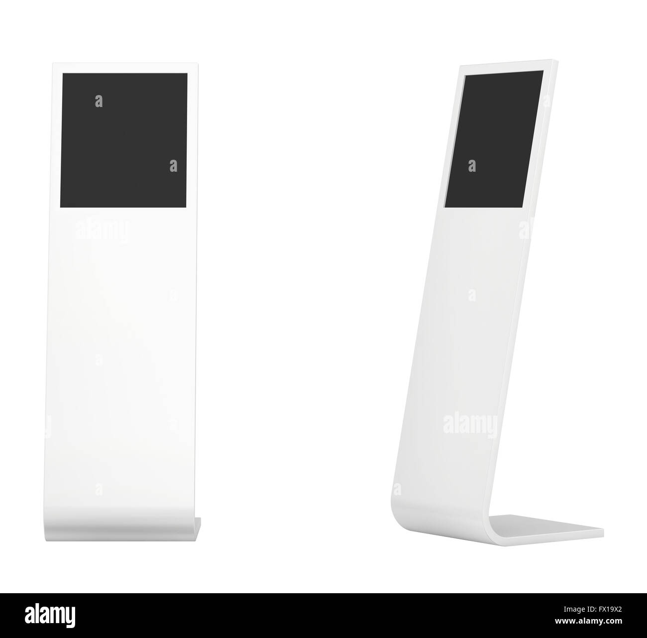 information kiosk. Information terminal. interactive kiosk on white ...