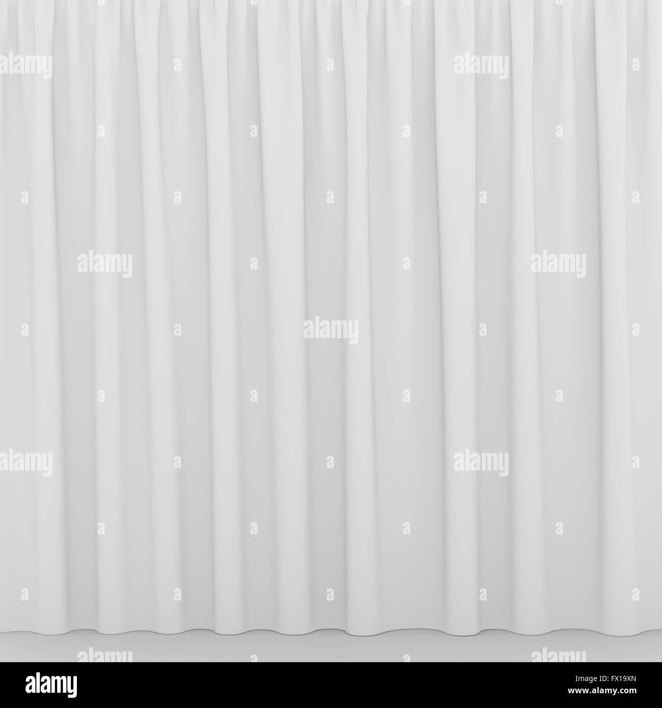 Blank white curtain or drapes on white-gray background Stock Photo - Alamy