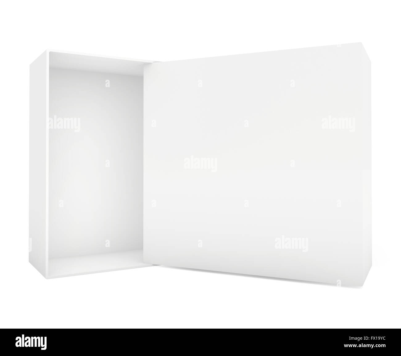 Blank paper or cardboard box template standing on white background ...