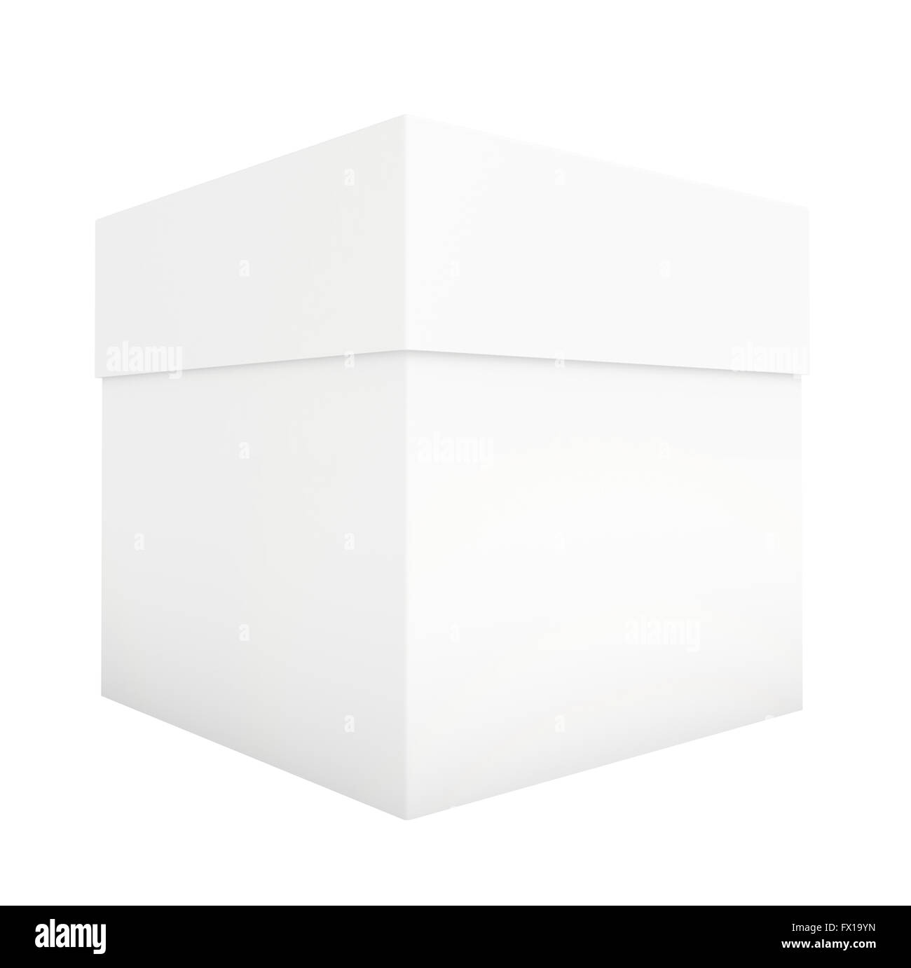 Blank paper or cardboard box template standing on white background ...