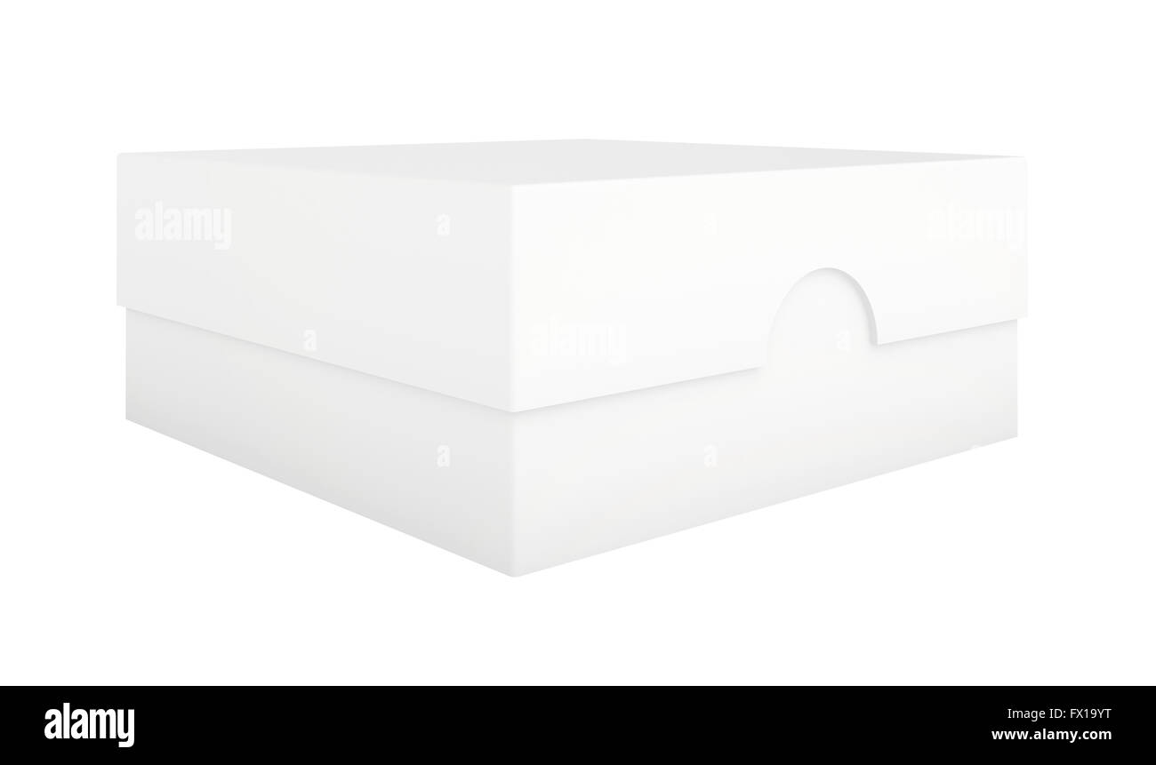 Blank paper or cardboard box template standing on white background ...