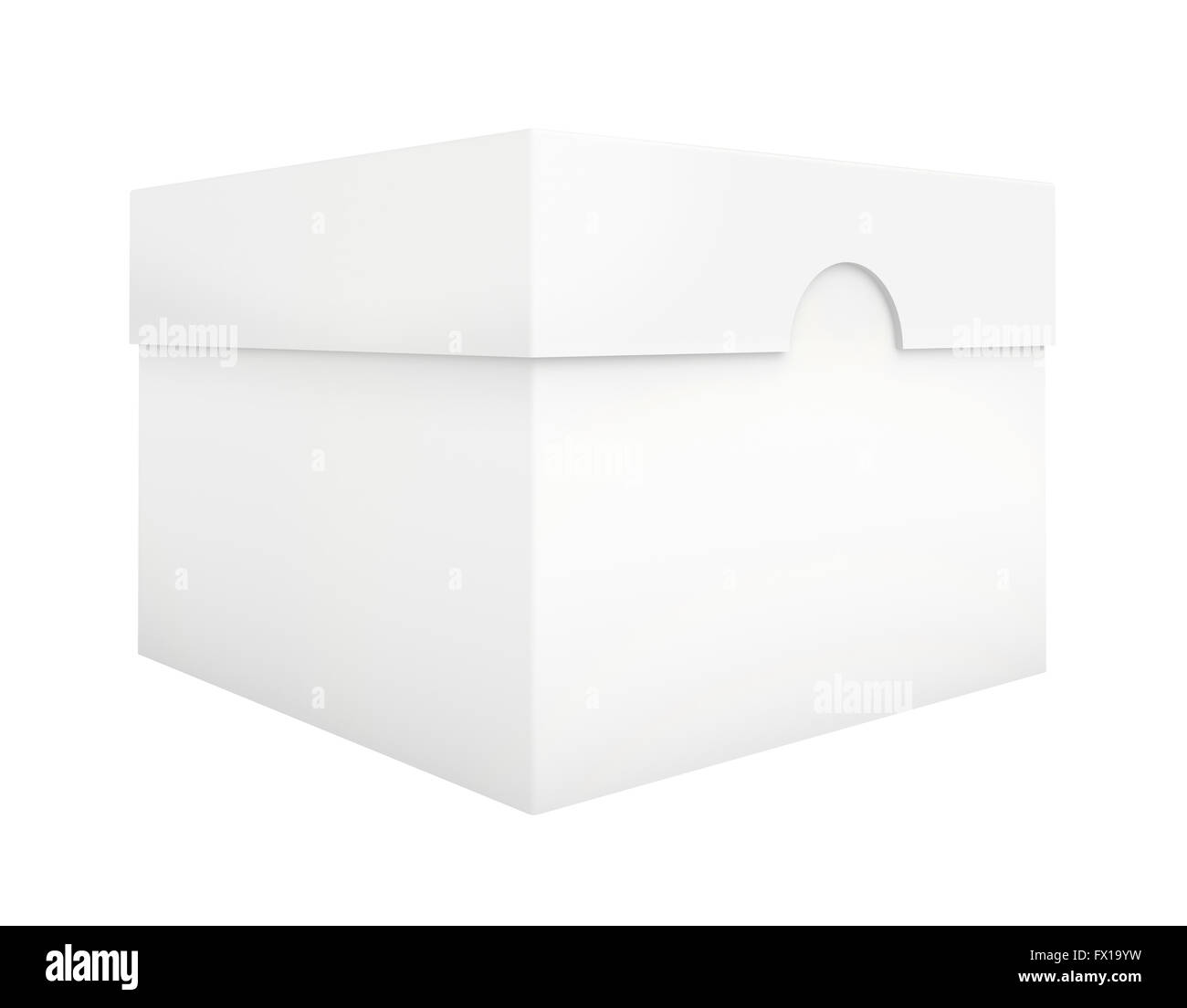 Blank paper or cardboard box template standing on white background ...