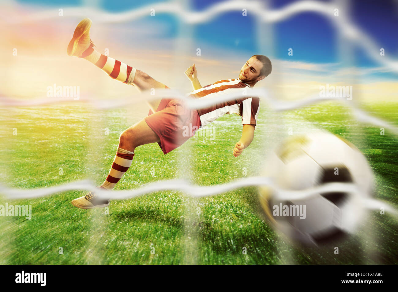 Football-player on the football ground Stock Photo - Alamy