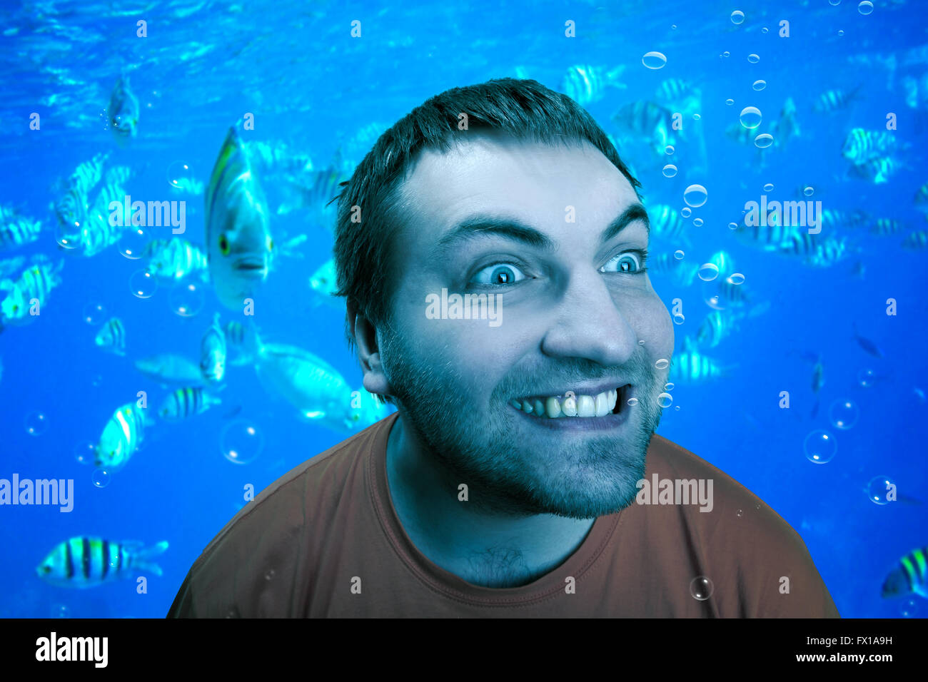 Man under the water Stock Photo - Alamy