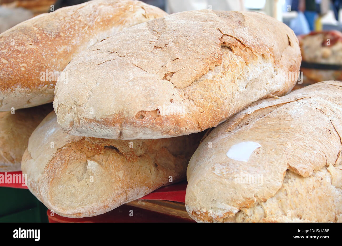 Traditional Italian bread at the market Stock Photo - Alamy