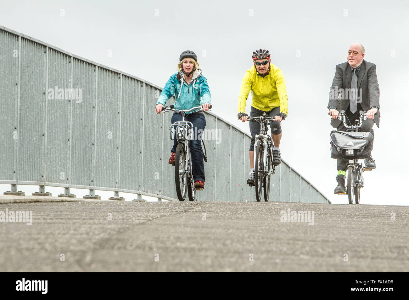 Cyclists using Cycle Paths Stock Photo - Alamy