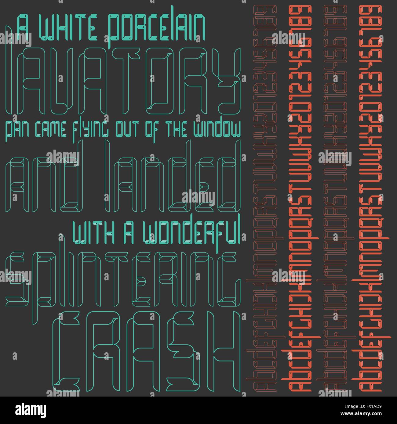 set of isolated high style alphabet letters and numbers. vector font ...