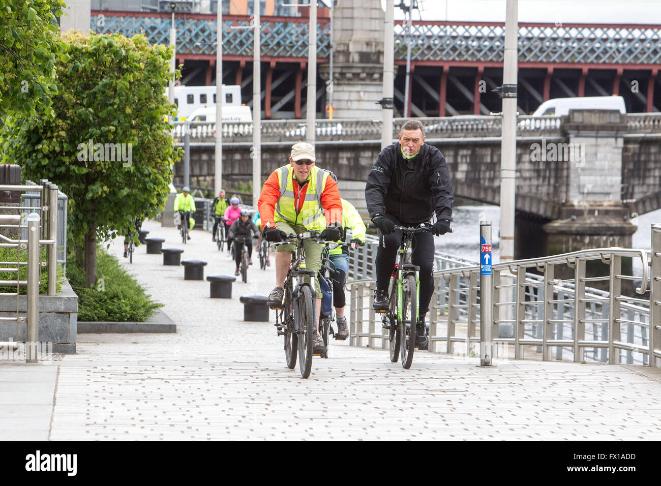 Cyclists using Cycle Paths Stock Photo - Alamy