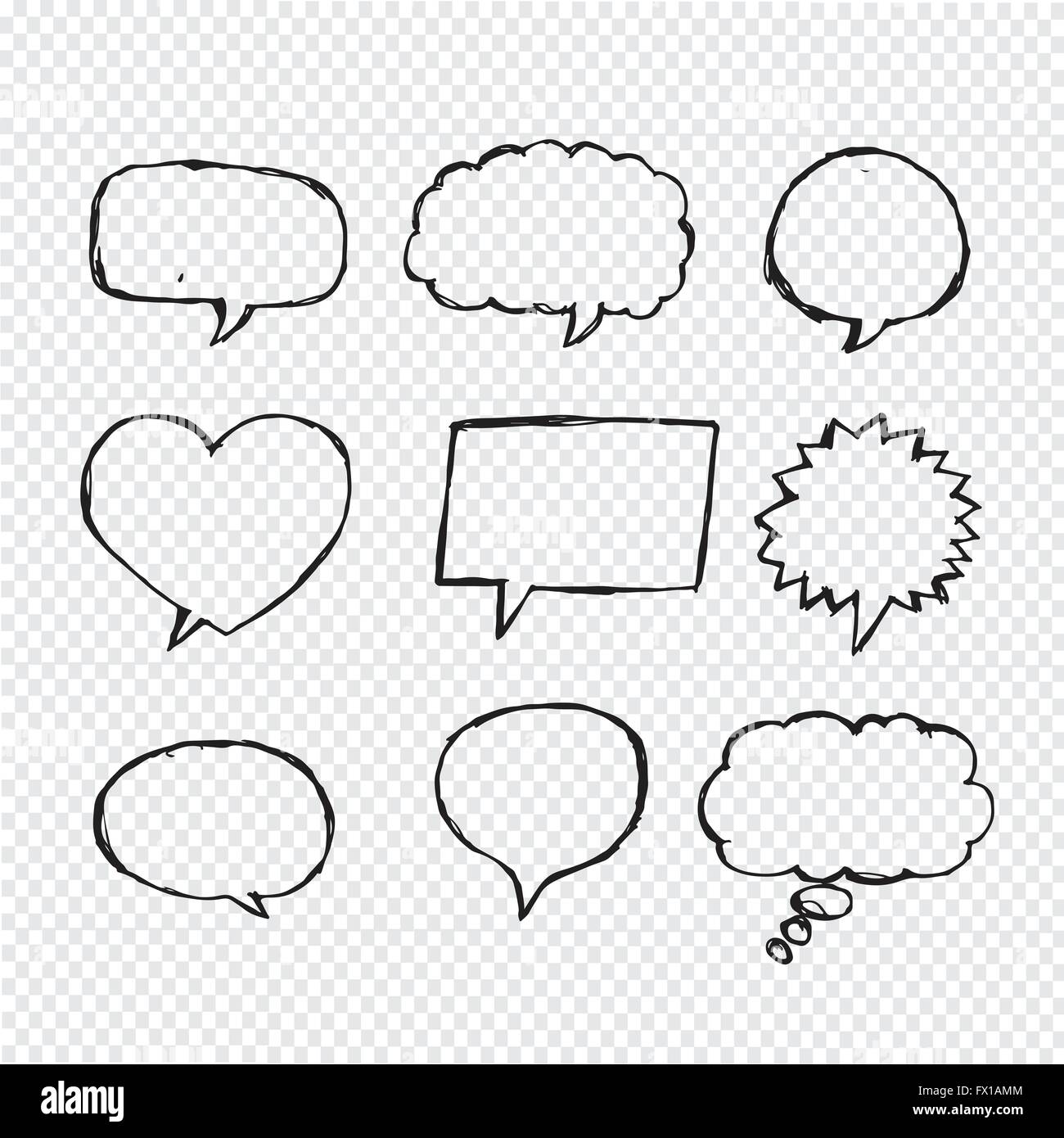 Speech Bubble Sketch hand drawn Stock Vector Image & Art - Alamy
