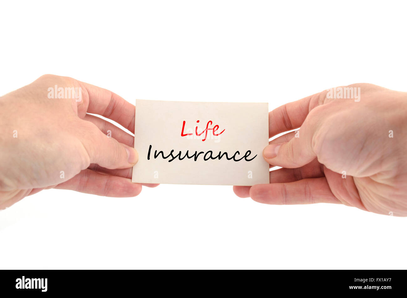 Life insurance text concept isolated over white background Stock Photo ...