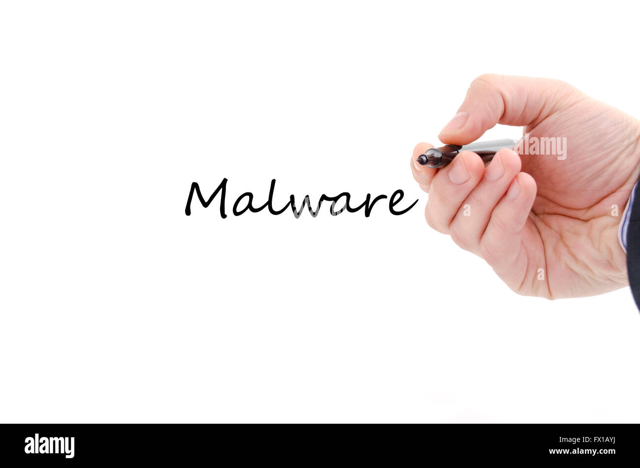Malware text concept isolated over white background Stock Photo - Alamy