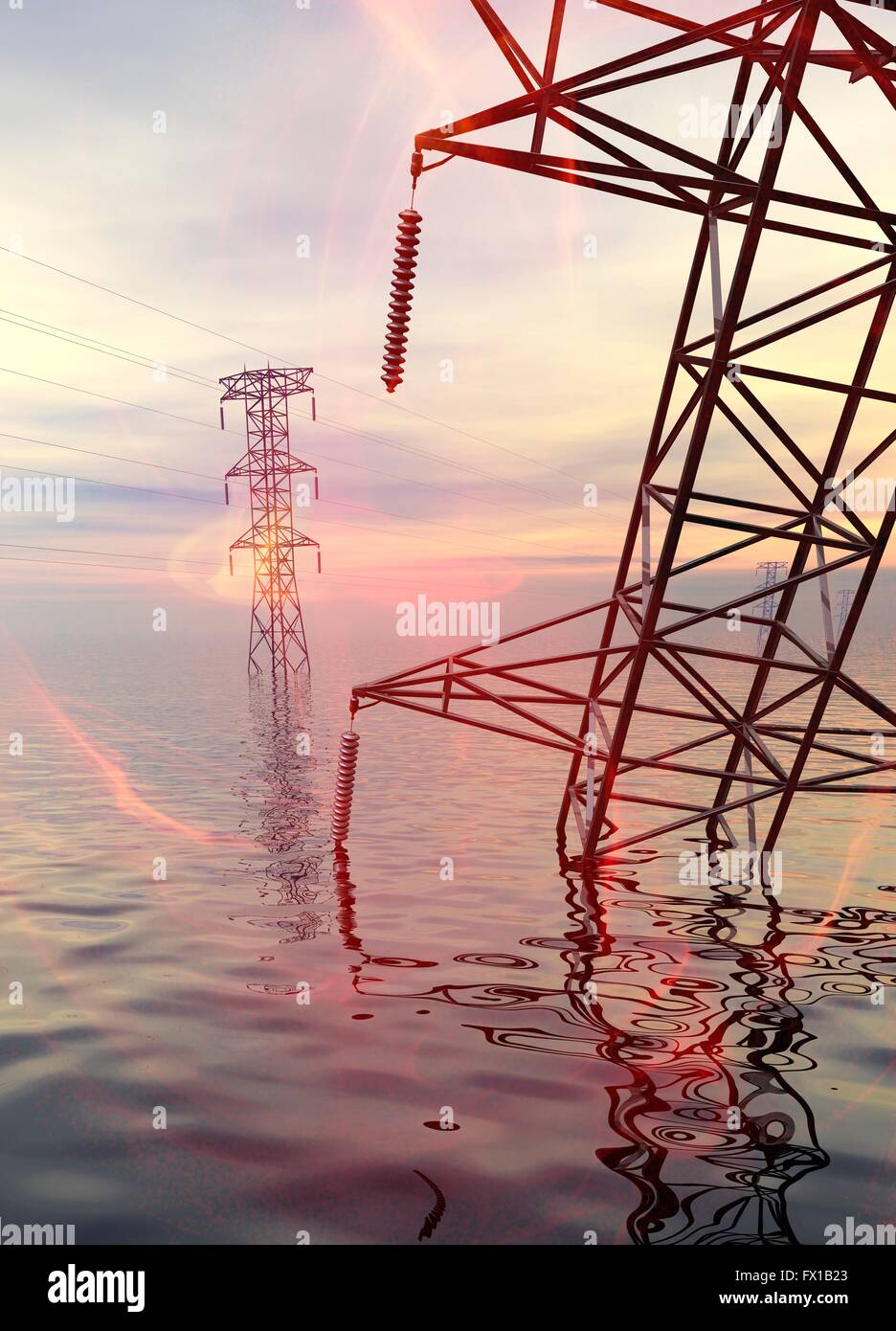 Futuristic pylons illustration hi-res stock photography and images - Alamy
