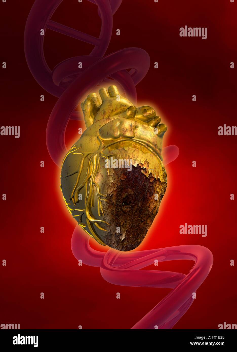 Decaying heart, conceptual illustration Stock Photo - Alamy