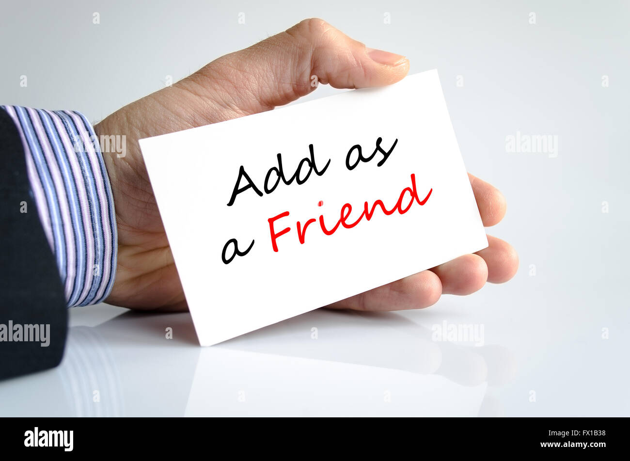 Add as a friend text concept isolated over white background Stock Photo ...
