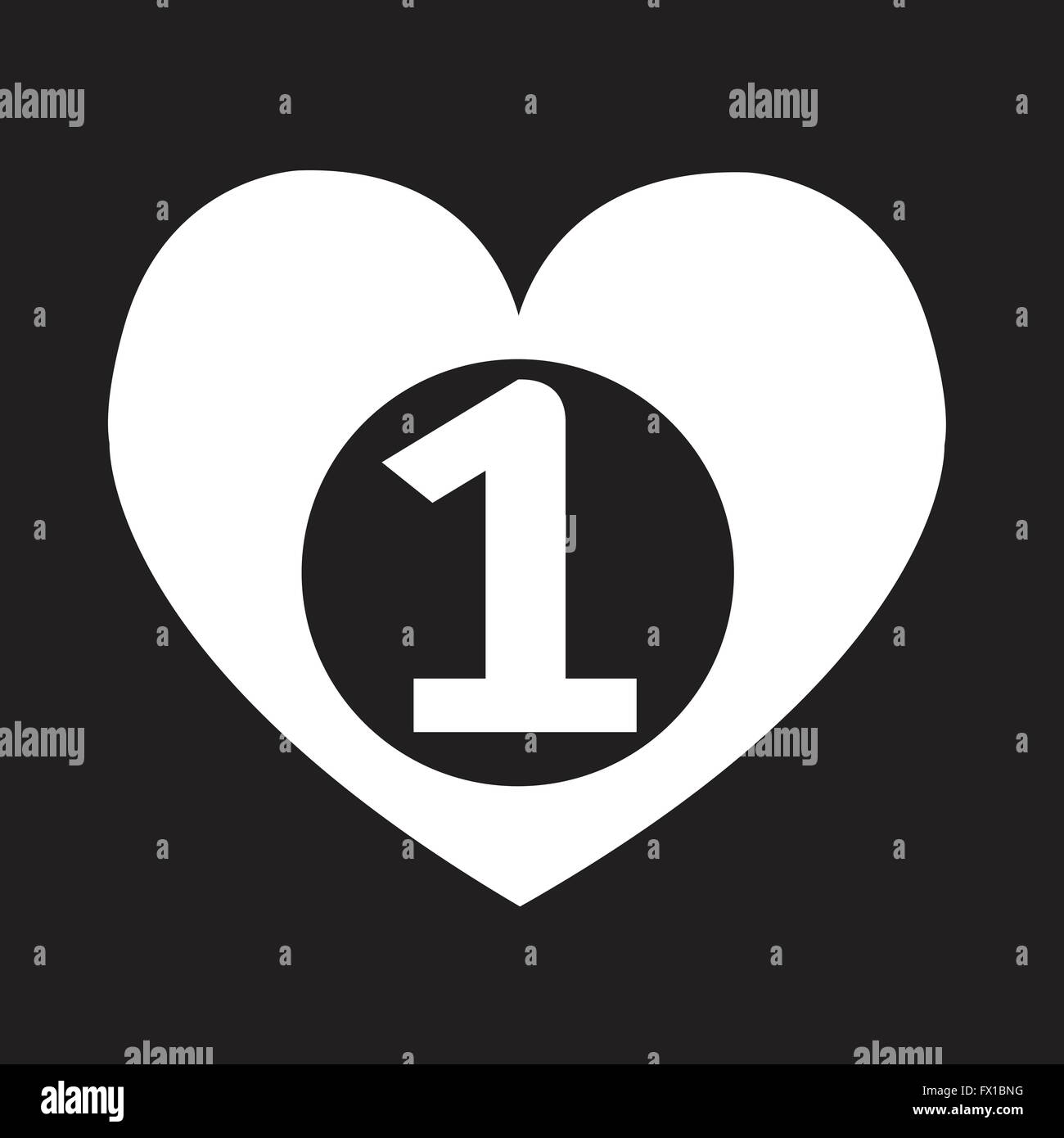 number one heart icon Stock Vector Image & Art - Alamy