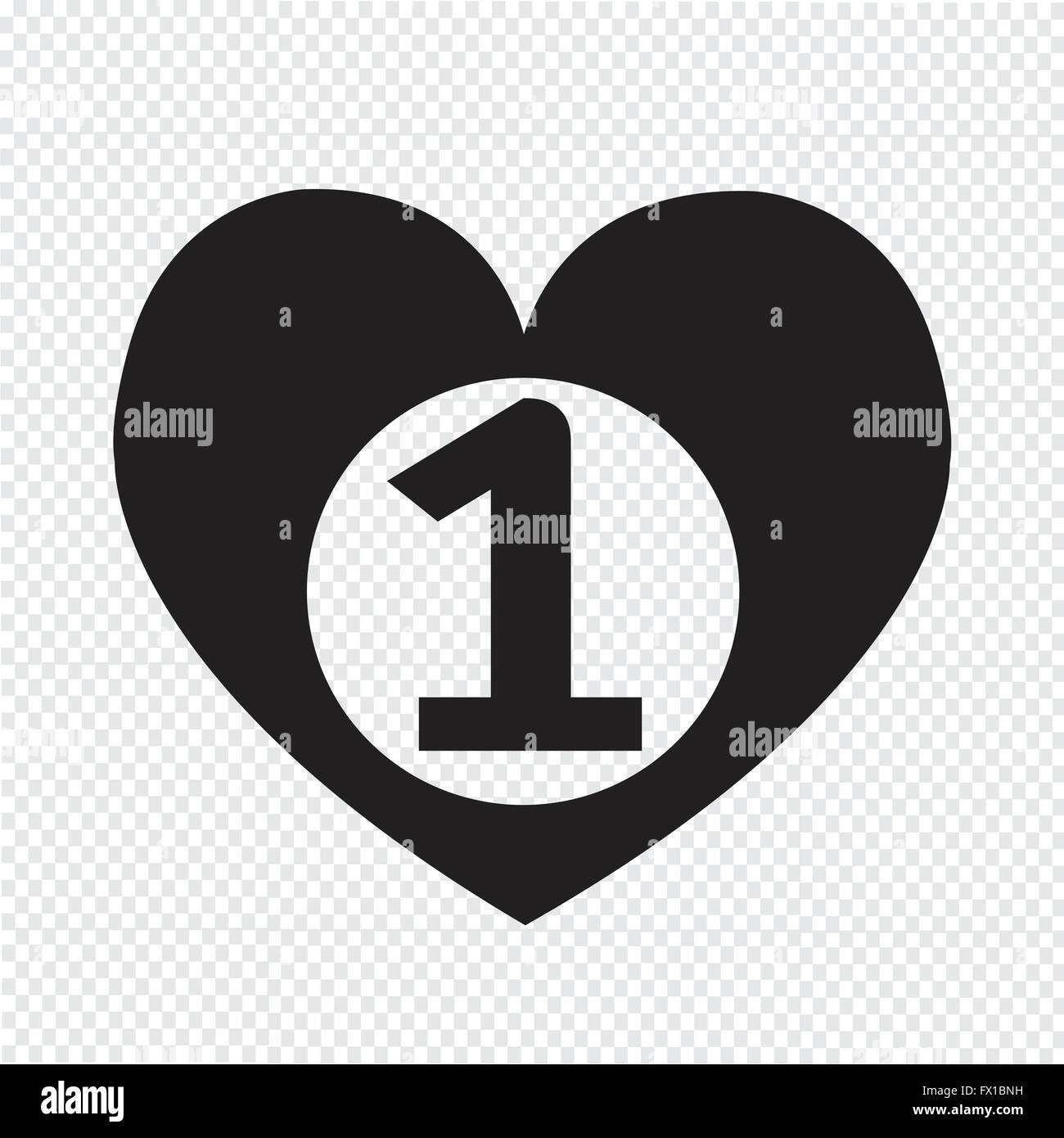number one heart icon Stock Vector Image & Art - Alamy