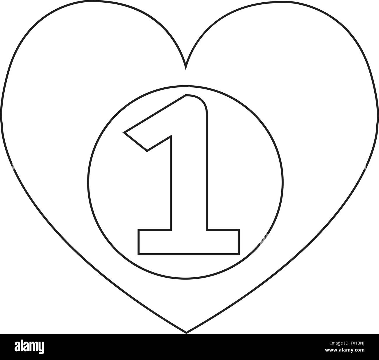 number one heart icon Stock Vector Image & Art - Alamy