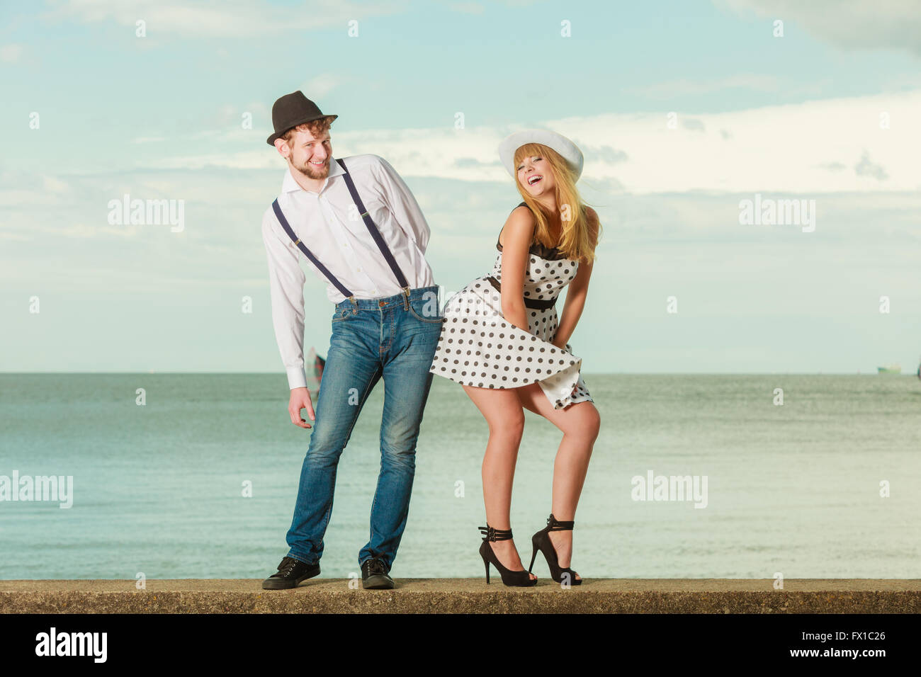 Summer holidays love relationship and dating concept - romantic playful ...