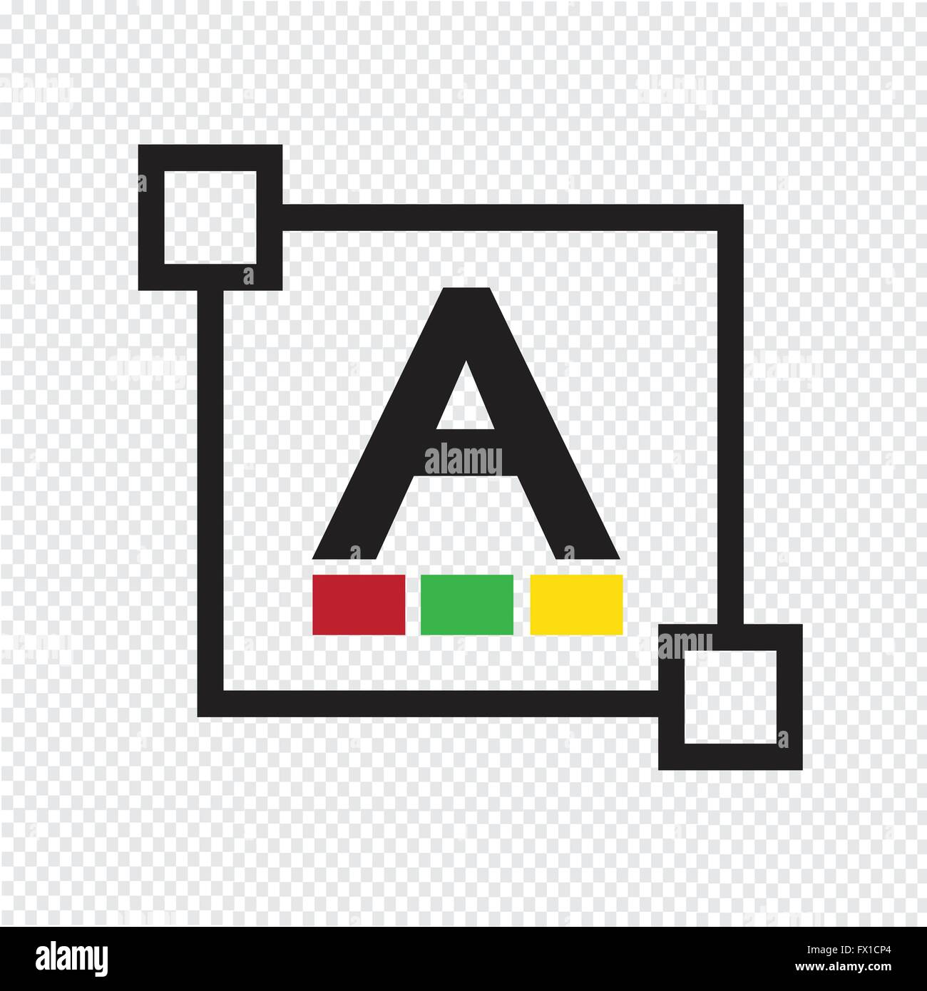 Text color font edit letter icon Stock Vector Image & Art - Alamy