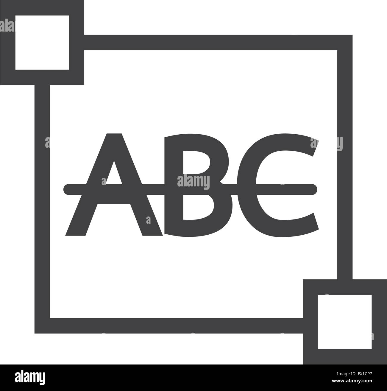 Strikethrough Text edit letter icon Stock Vector Image & Art - Alamy