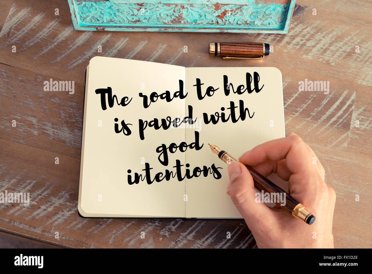 The road to hell is paved with good intentions hi-res stock photography ...