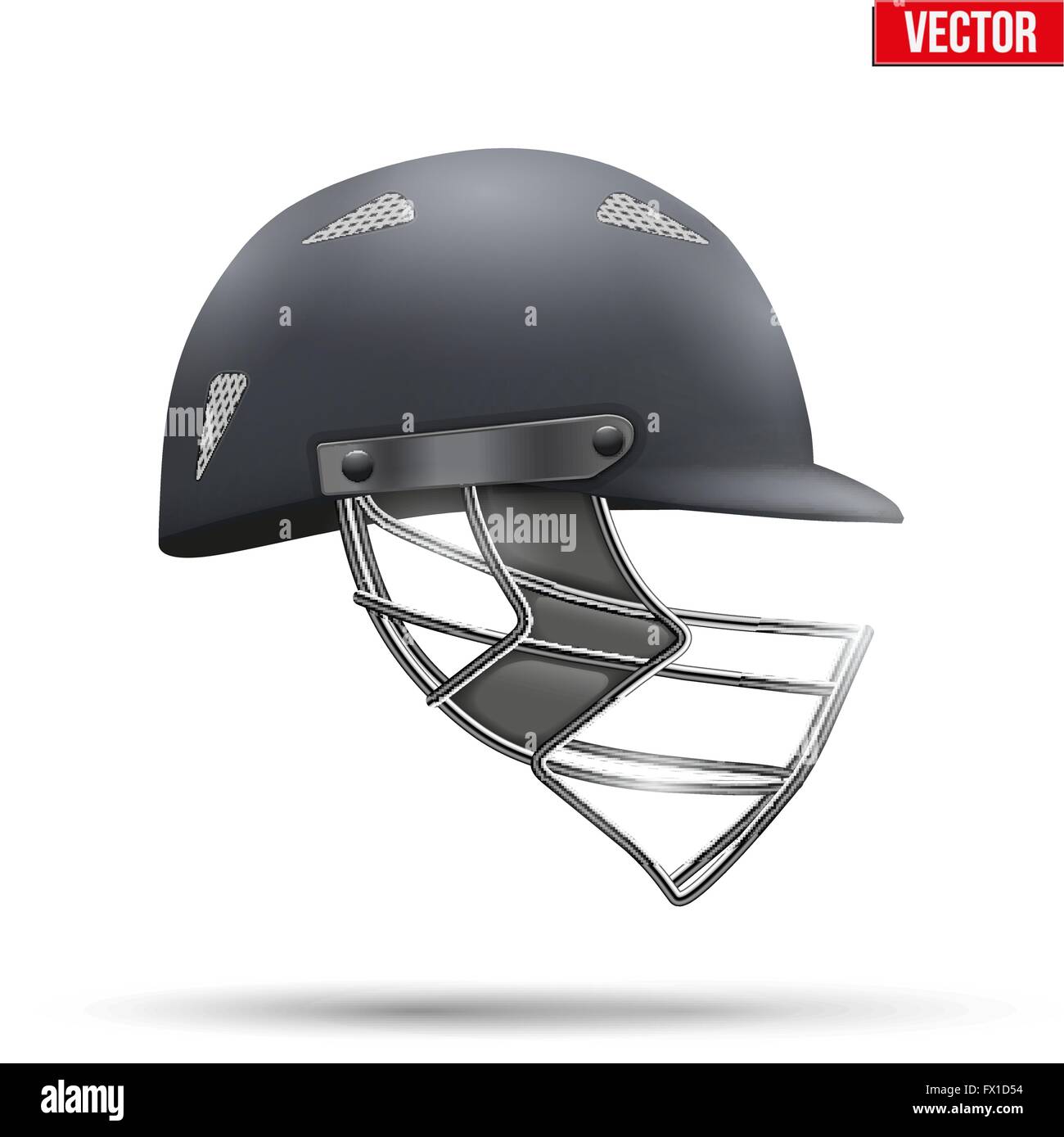 Black cricket helmet side view Stock Vector Images - Alamy
