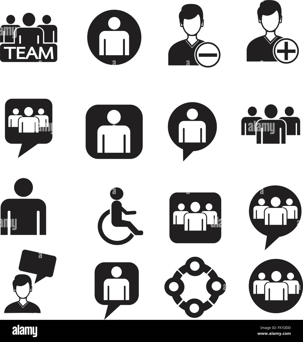 people icon set Illustration Stock Vector Image & Art - Alamy