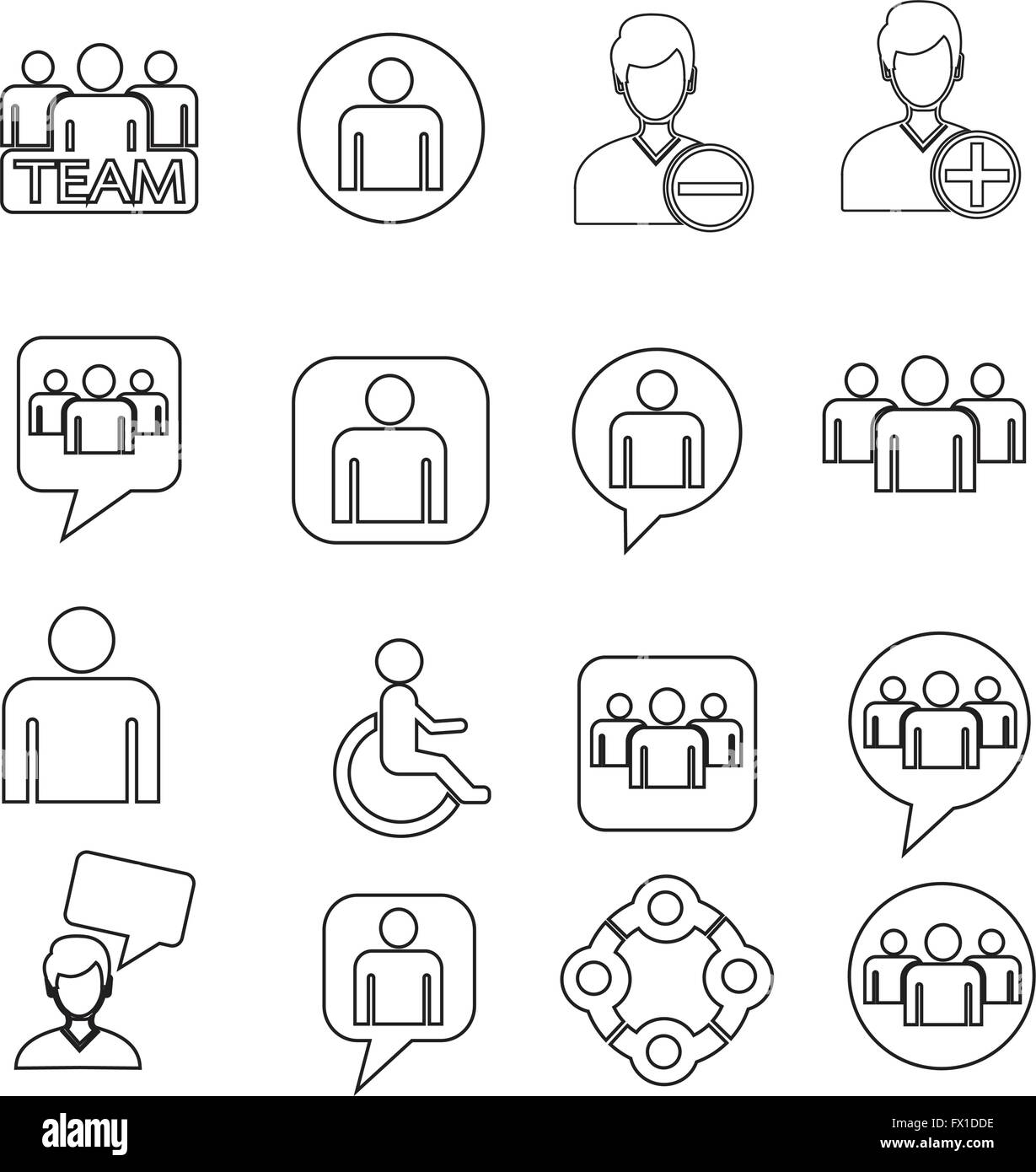 people icon set Illustration Stock Vector Image & Art - Alamy