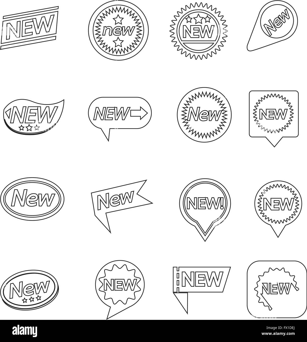 Set of labels New Icon for website and communication Stock Vector Image ...