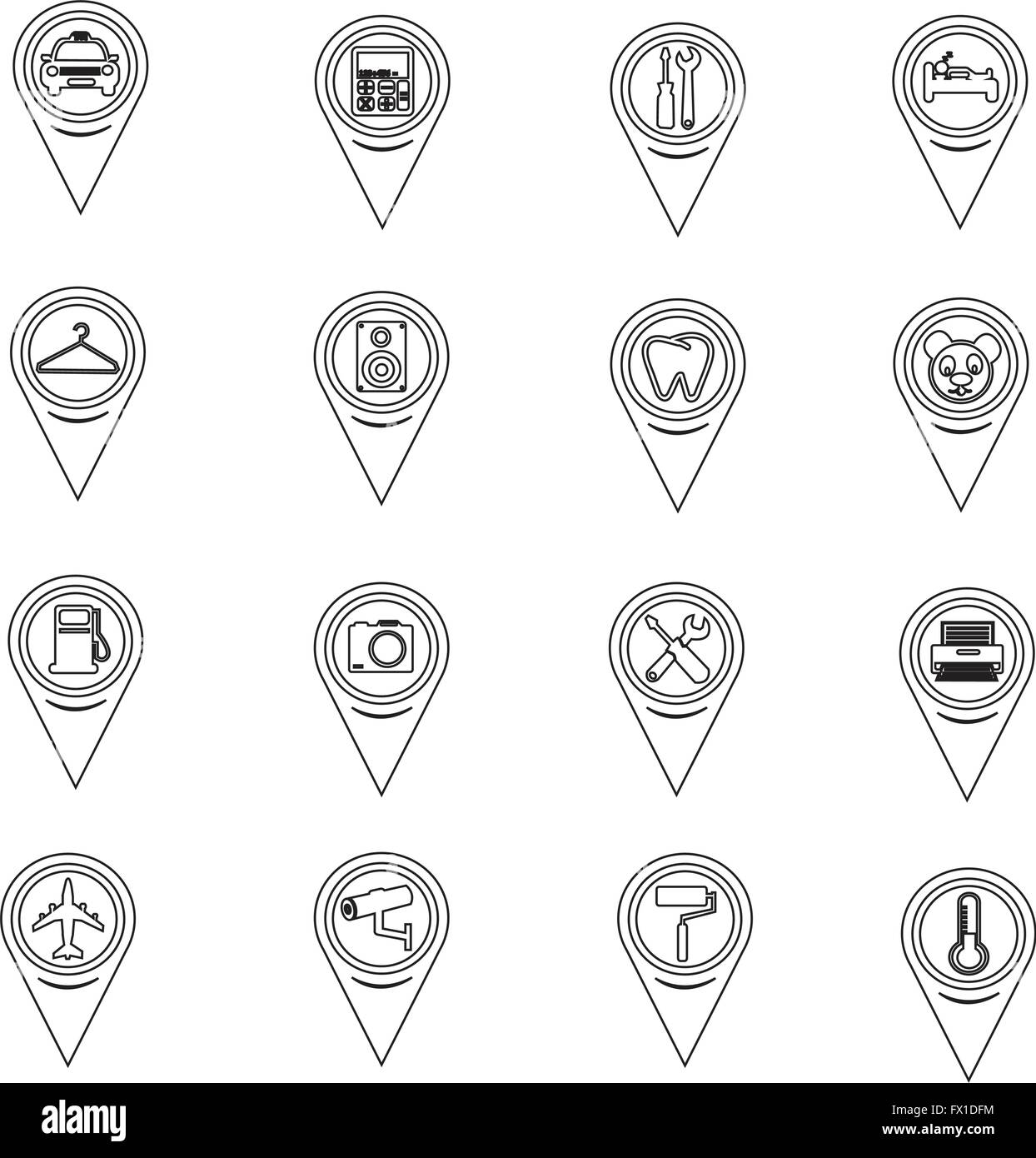 Set of Map Pointer icons for website and communication Stock Vector Image & Art - Alamy