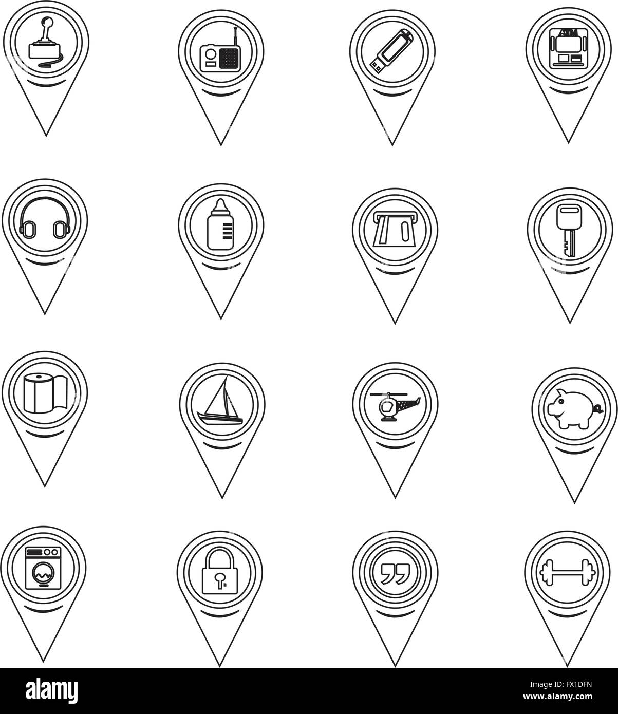 Set of Map Pointer icons for website and communication Stock Vector Image & Art - Alamy