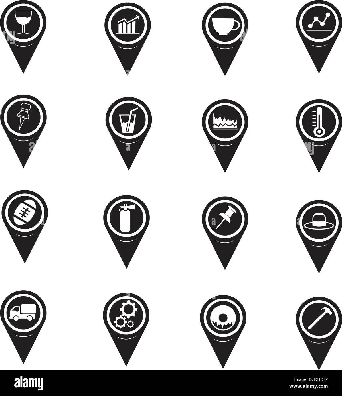 Set of Map Pointer icons for website and communication Stock Vector Image & Art - Alamy