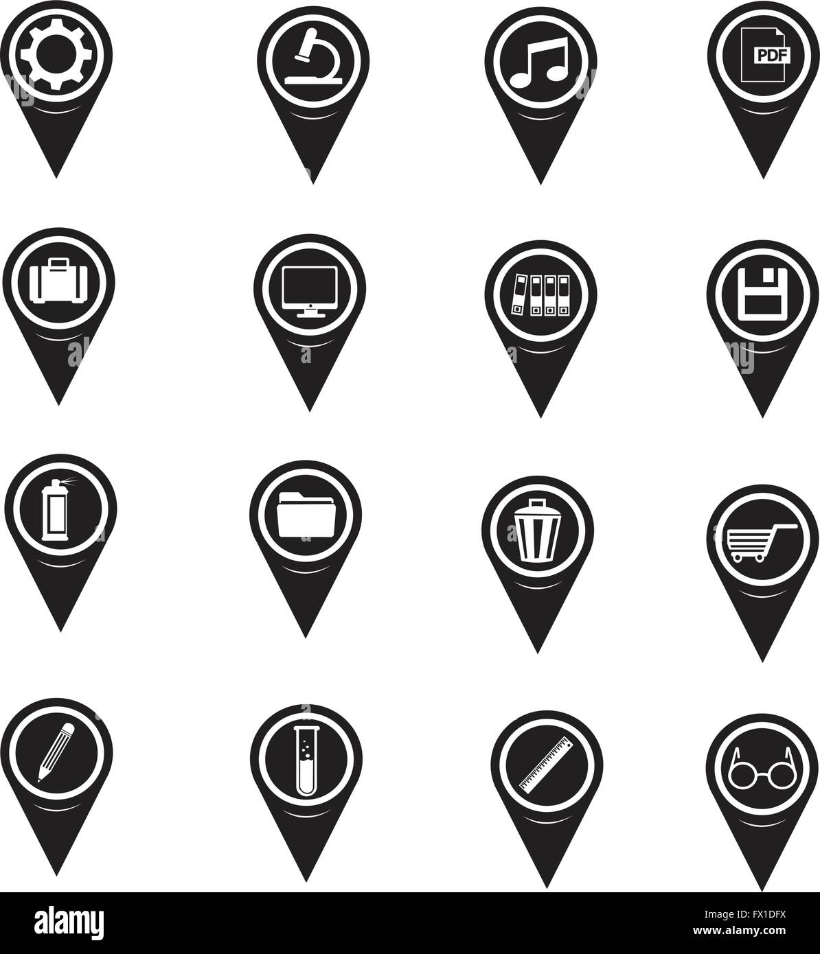 Set of Map Pointer icons for website and communication Stock Vector Image & Art - Alamy