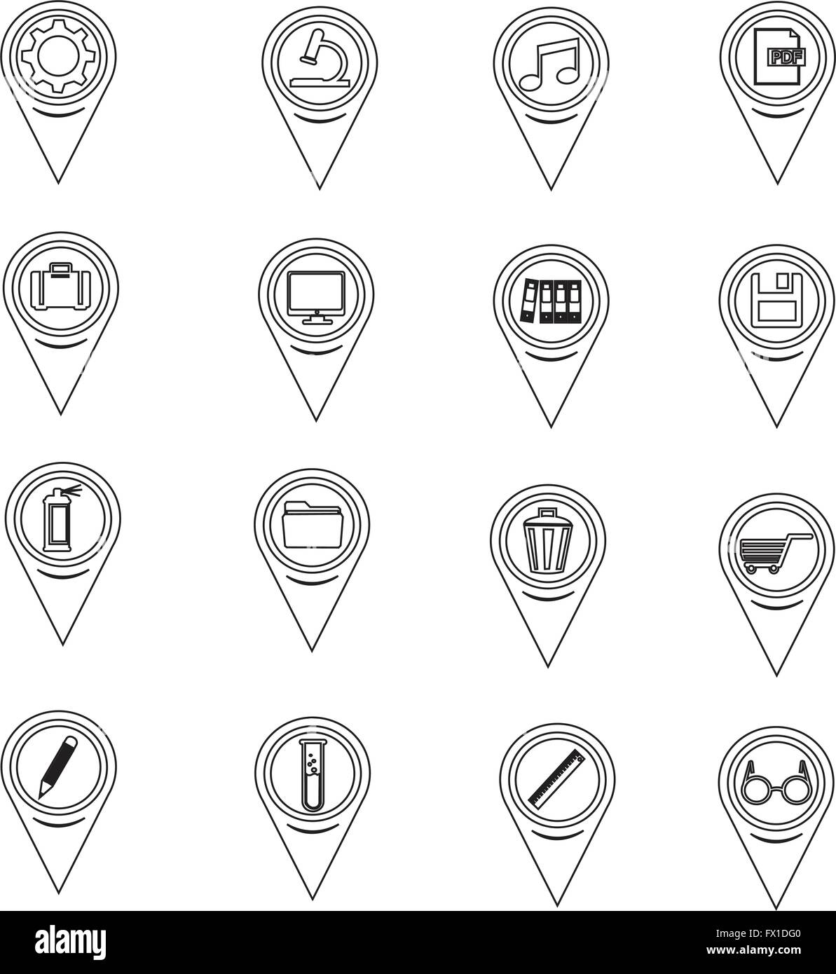Set of Map Pointer icons for website and communication Stock Vector Image & Art - Alamy