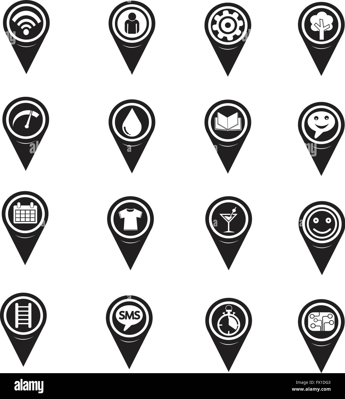 Set of Map Pointer icons for website and communication Stock Vector Image & Art - Alamy