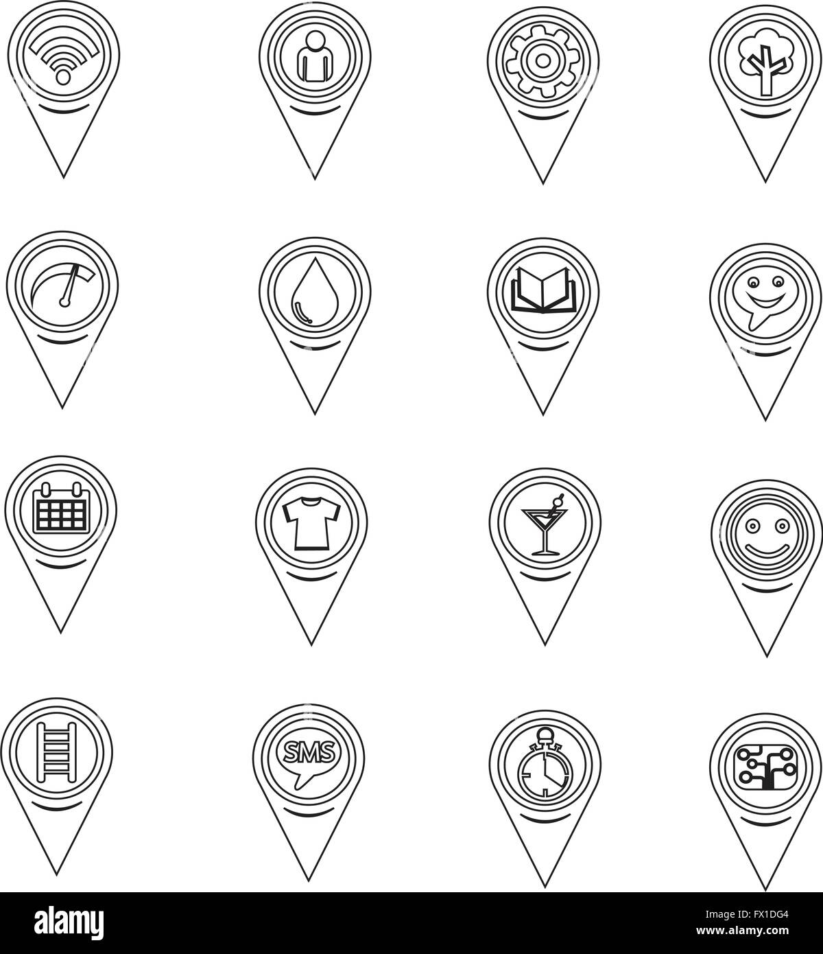 Set of Map Pointer icons for website and communication Stock Vector Image & Art - Alamy