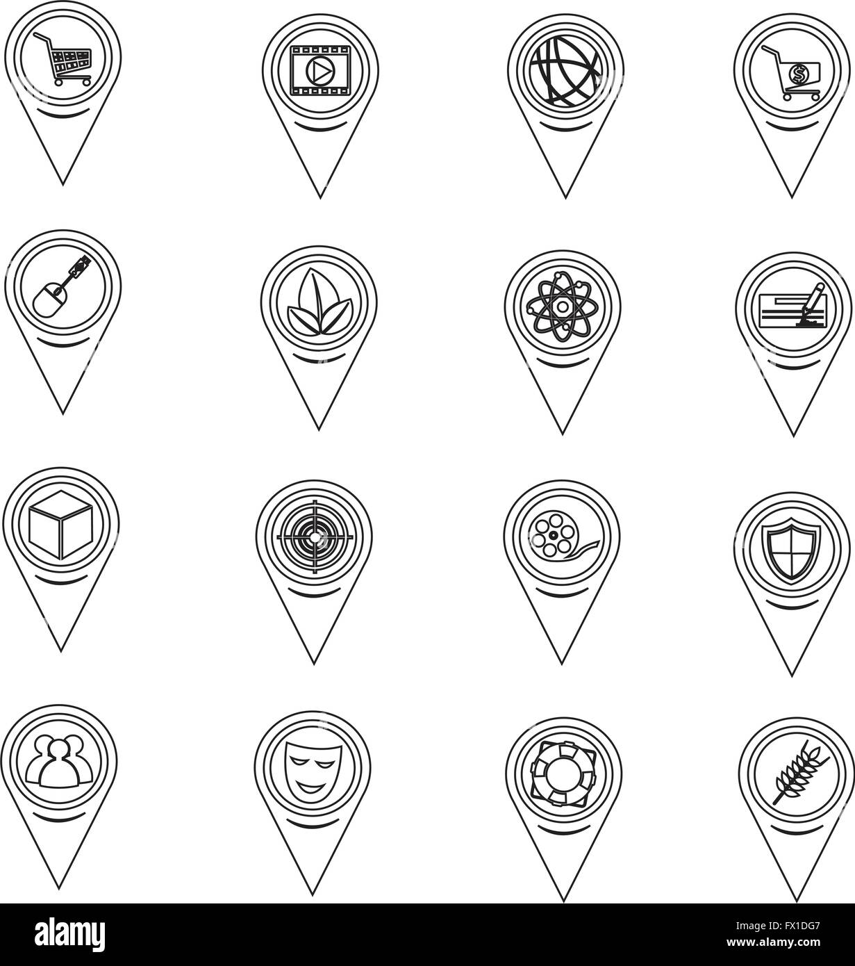 Set of Map Pointer icons for website and communication Stock Vector Image & Art - Alamy