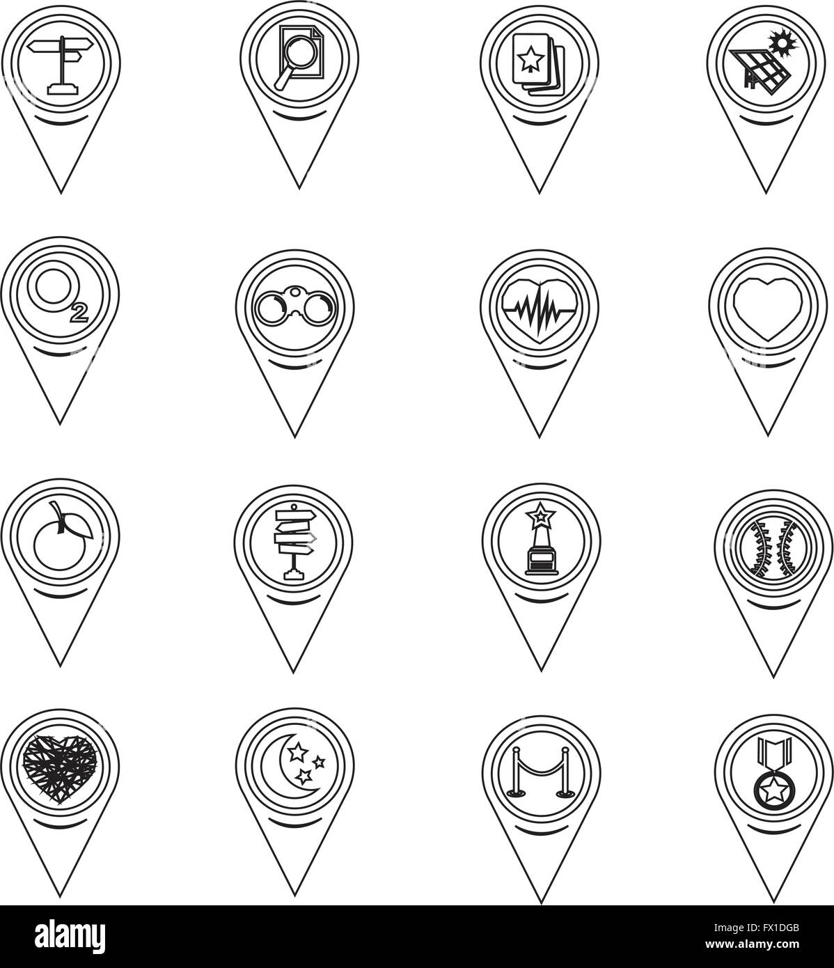 Set of Map Pointer icons for website and communication Stock Vector Image & Art - Alamy