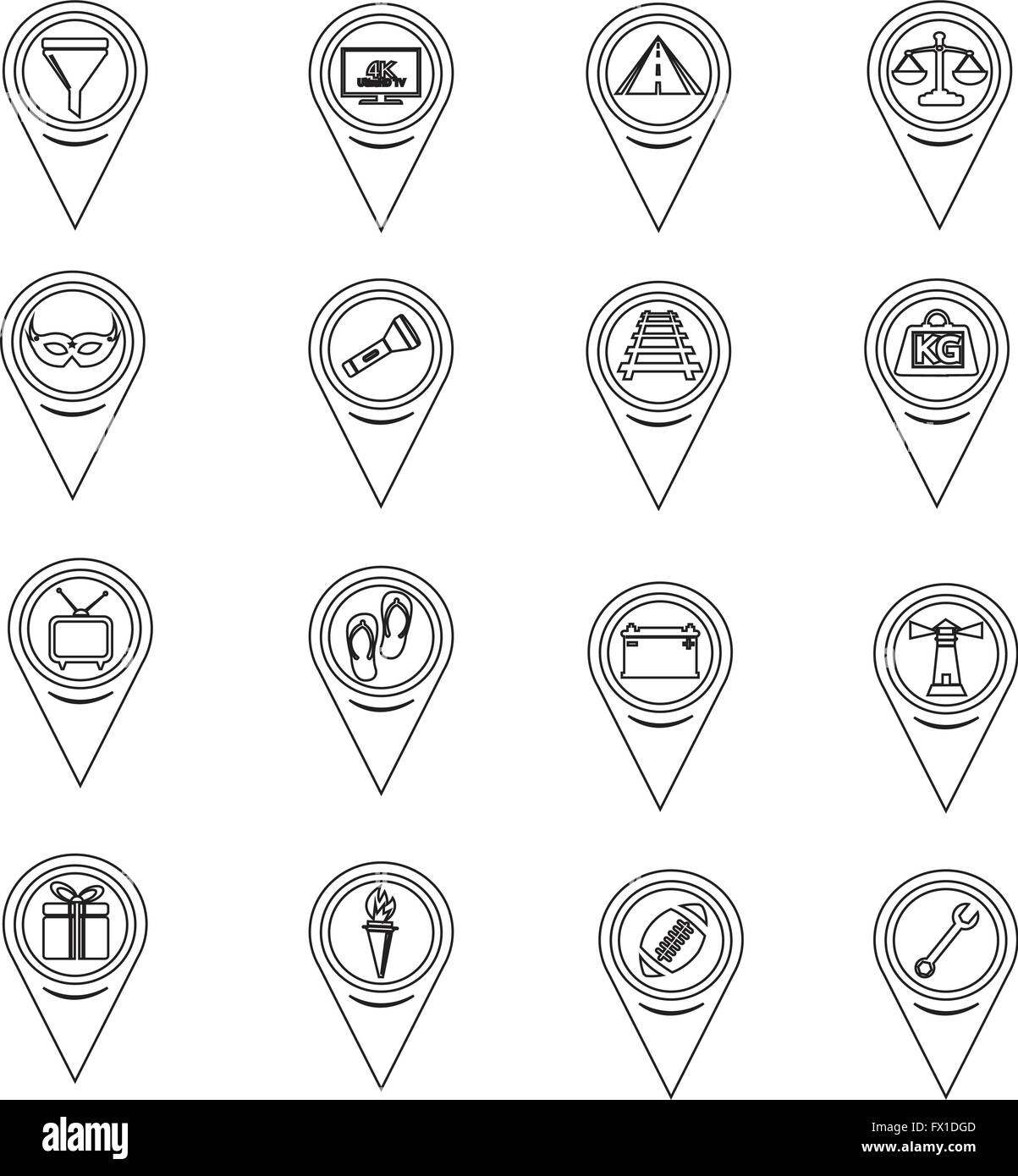 Set of Map Pointer icons for website and communication Stock Vector Image & Art - Alamy