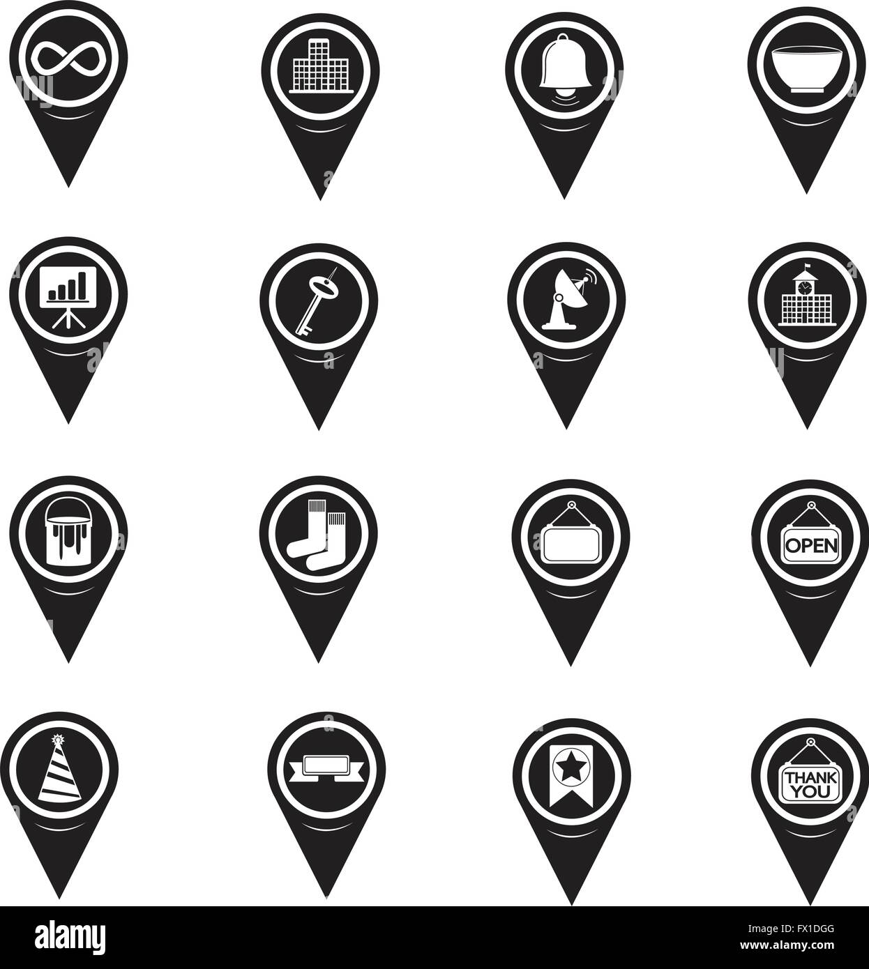 Set of Map Pointer icons for website and communication Stock Vector ...