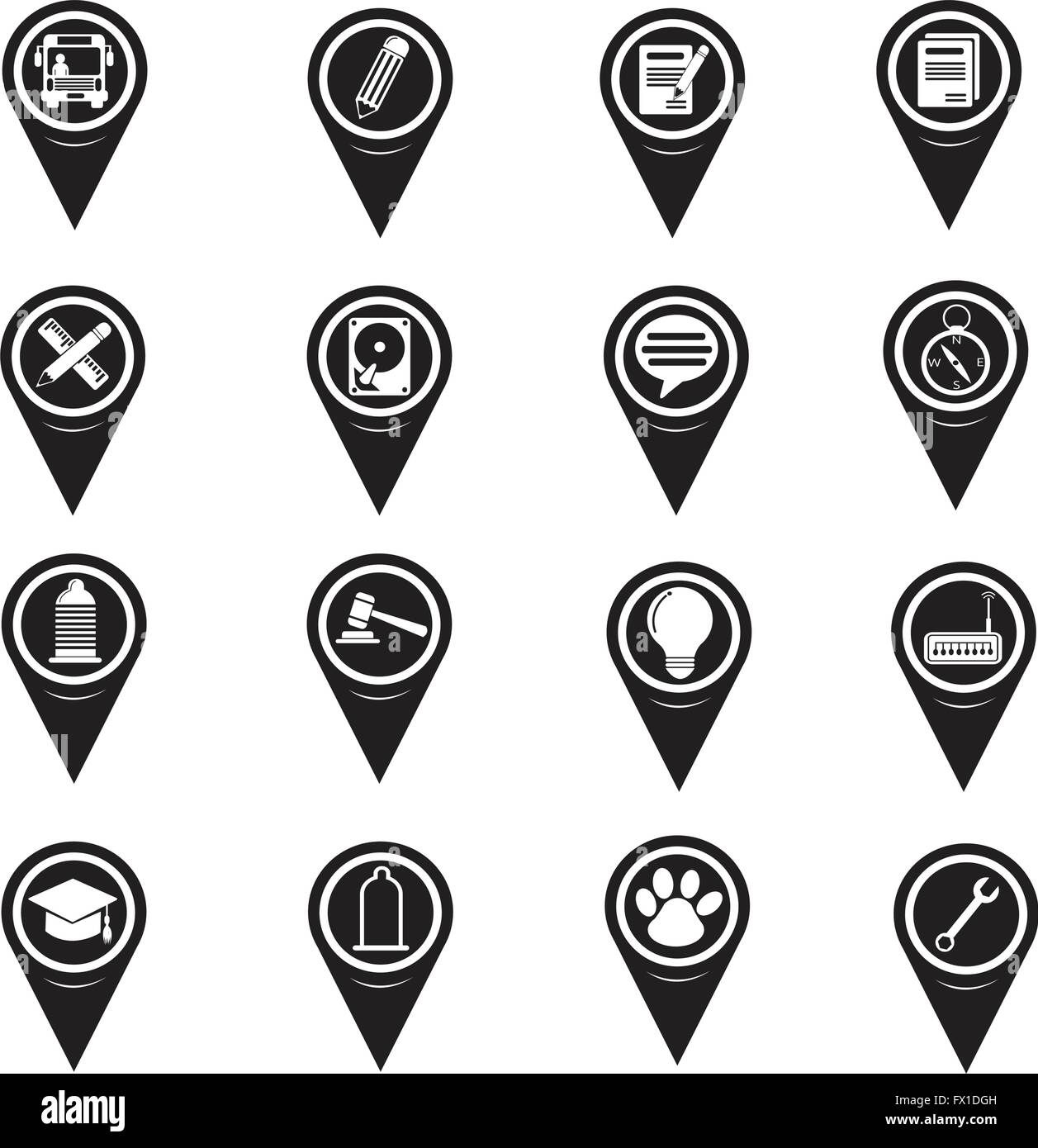Set of Map Pointer icons for website and communication Stock Vector Image & Art - Alamy