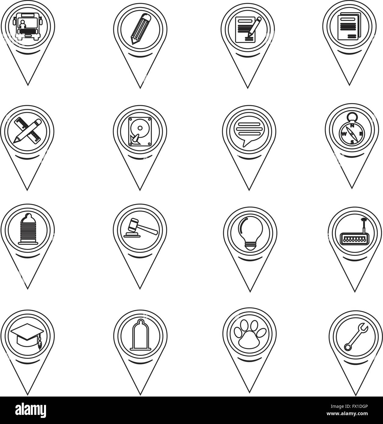 Set of Map Pointer icons for website and communication Stock Vector Image & Art - Alamy