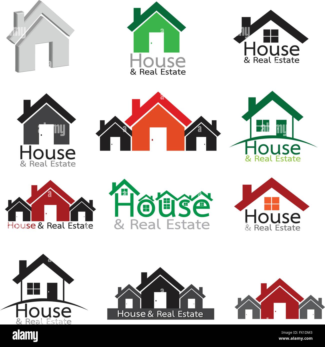 Real Estate Icons set Stock Vector Image & Art - Alamy