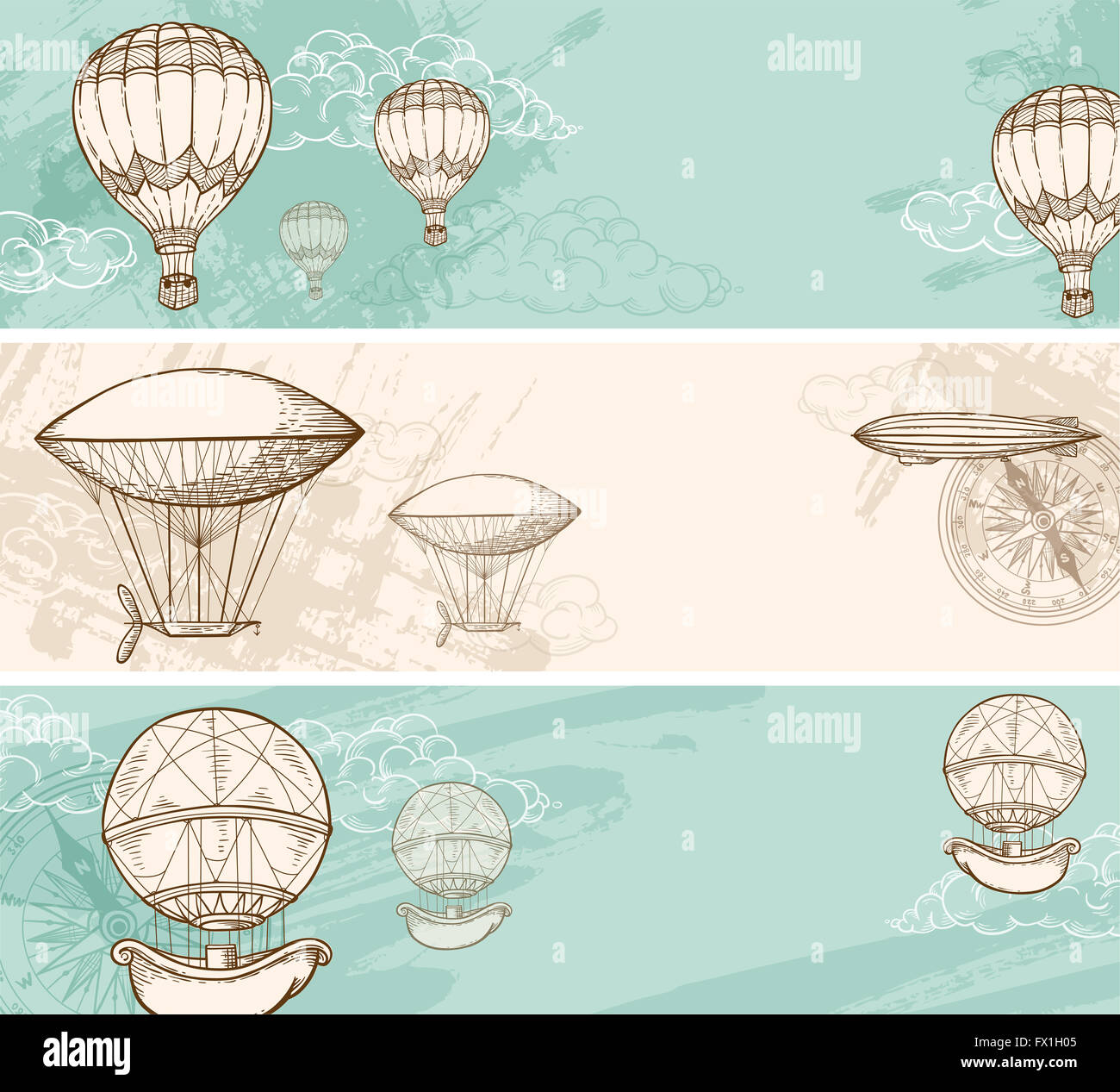 Steampunk flying ship hi-res stock photography and images - Alamy