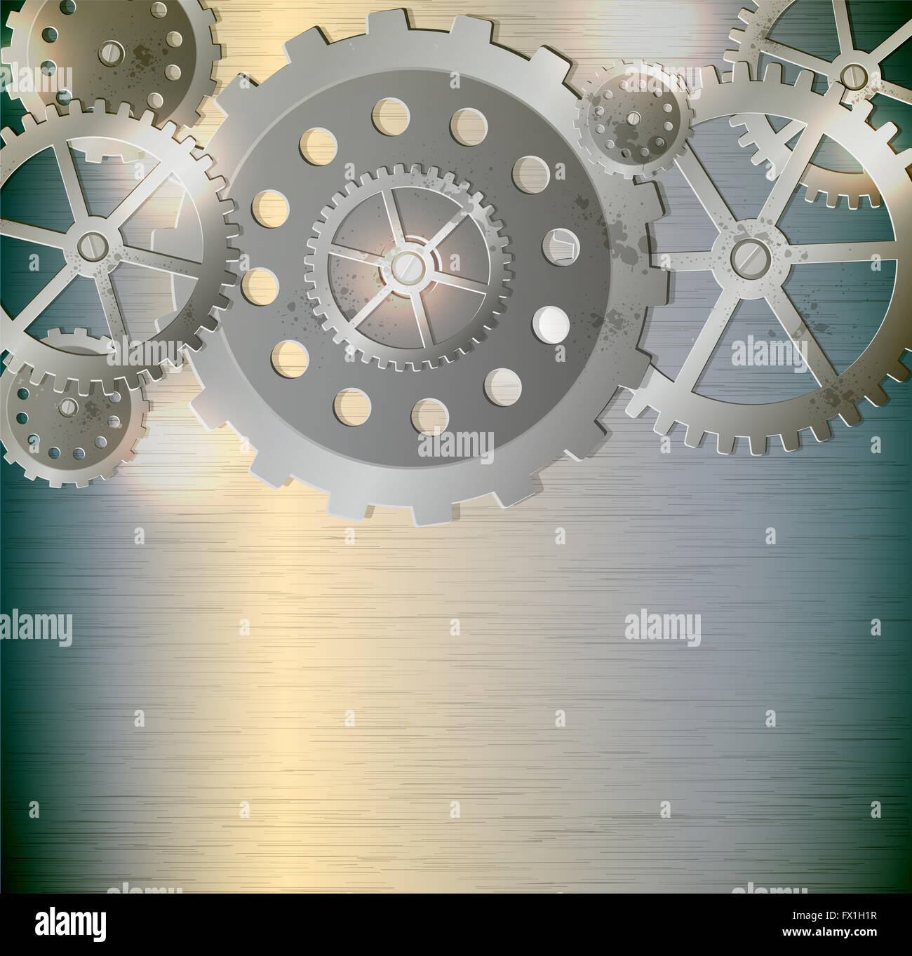 Abstract metallic industrial background with gears Stock Photo - Alamy