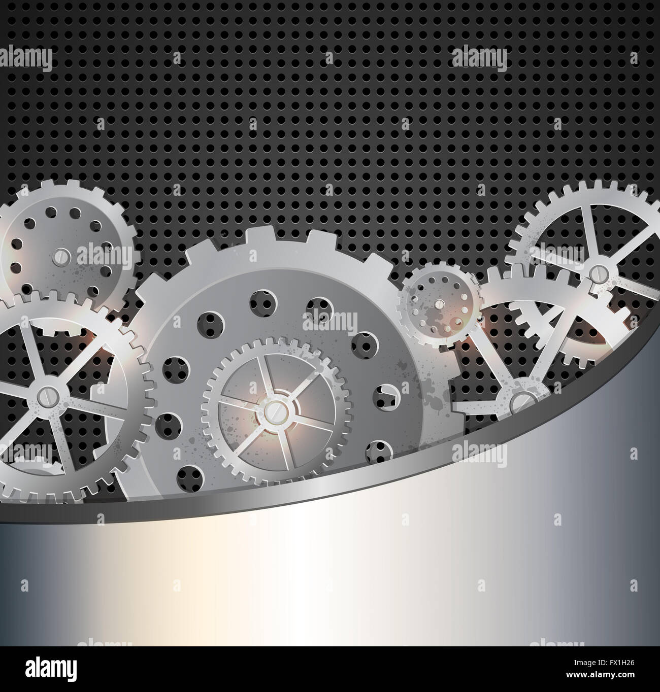 Abstract metallic industrial background with gears Stock Photo - Alamy
