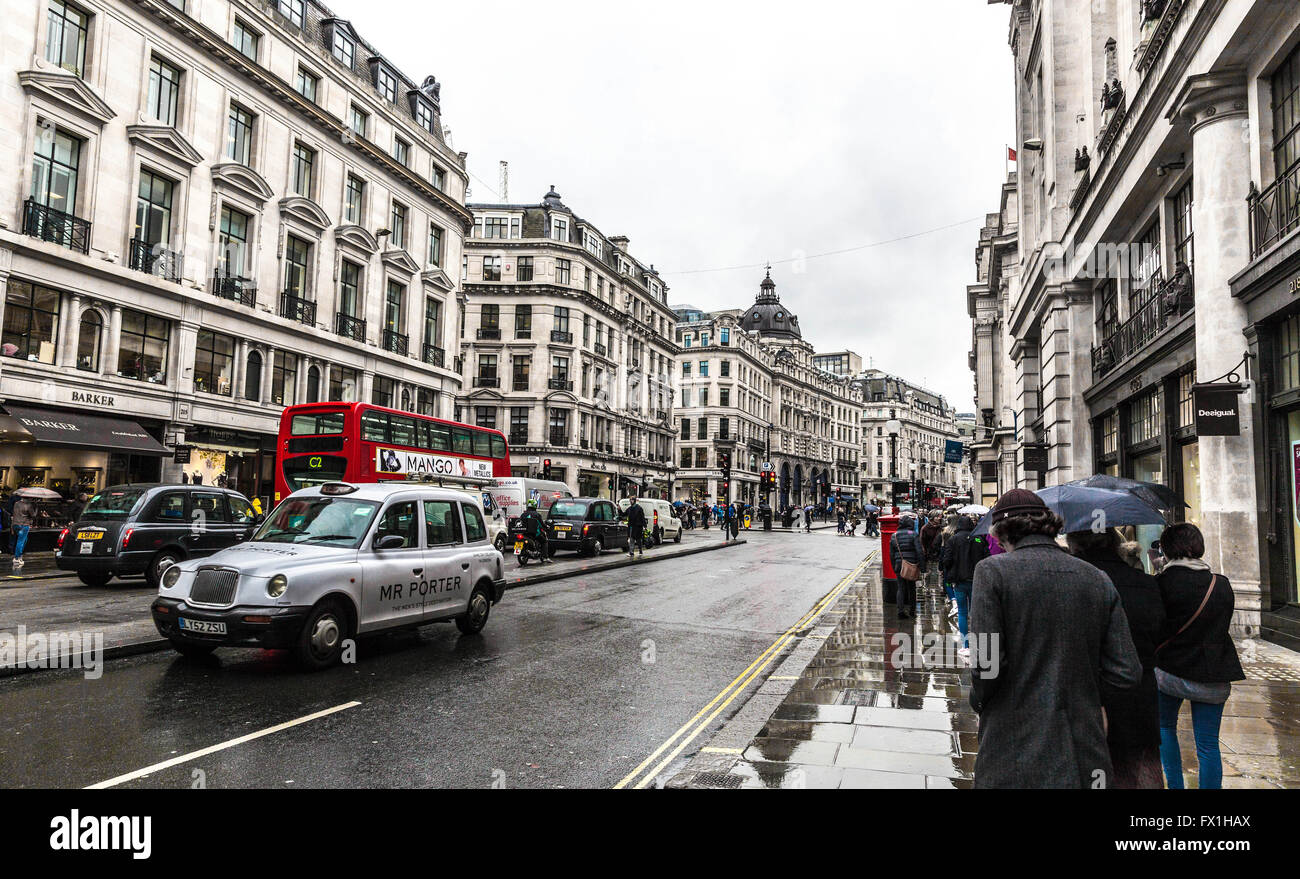 Row of buildings on Regent Street, Central London, England, UK Stock ...